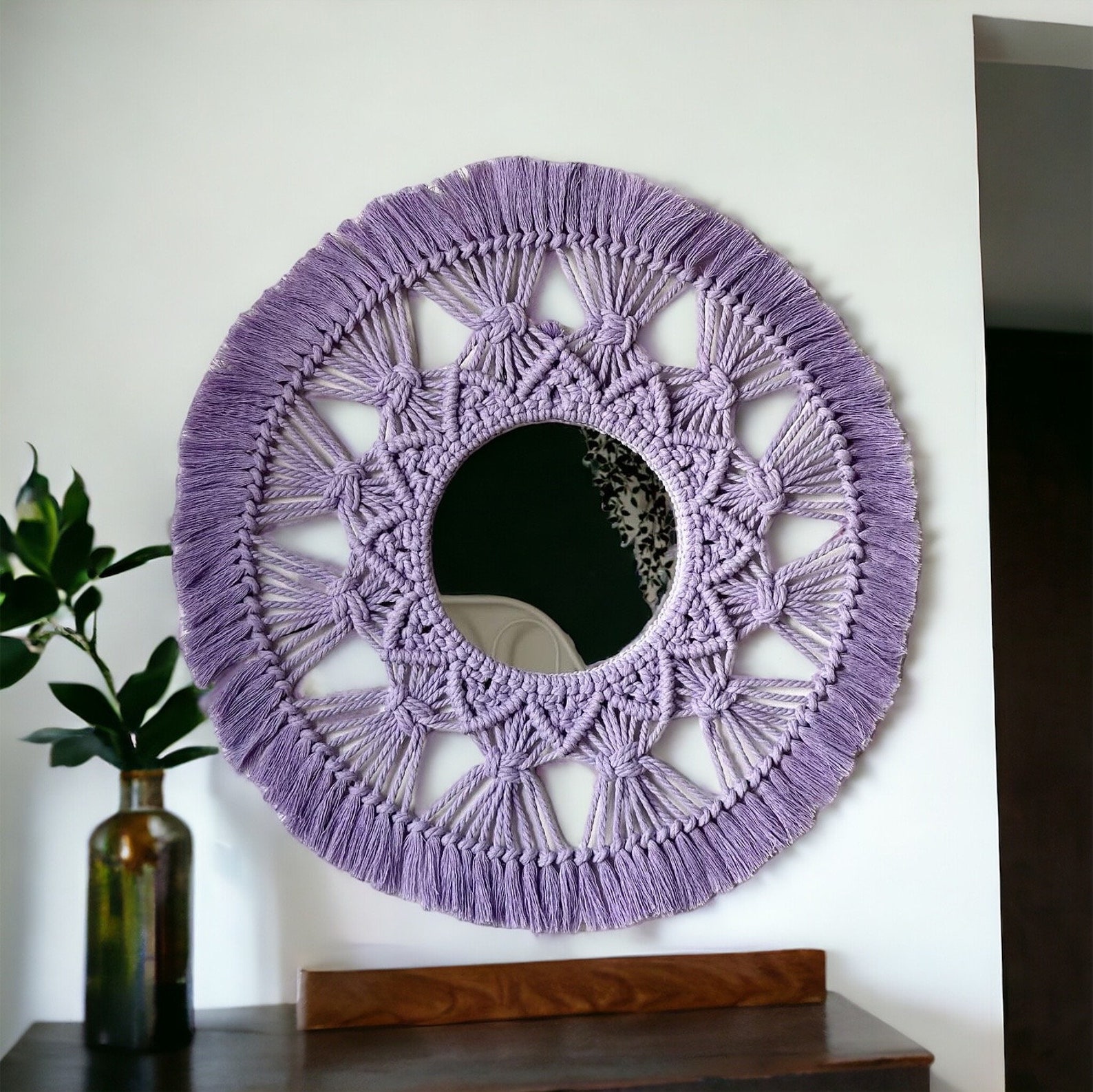 Lily Macrame Mirror, Macrame Wall Hanging Mirror , Nursery Mirror ...