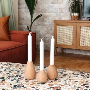 Wood Candlestick Set of 3 Candlesticks Wooden Candlesticks - Etsy