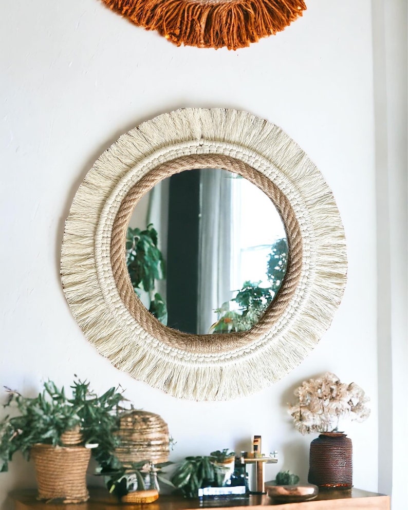 Large Macrame Mirror, Macrame Wall Hanging, Nursery Mirror ...