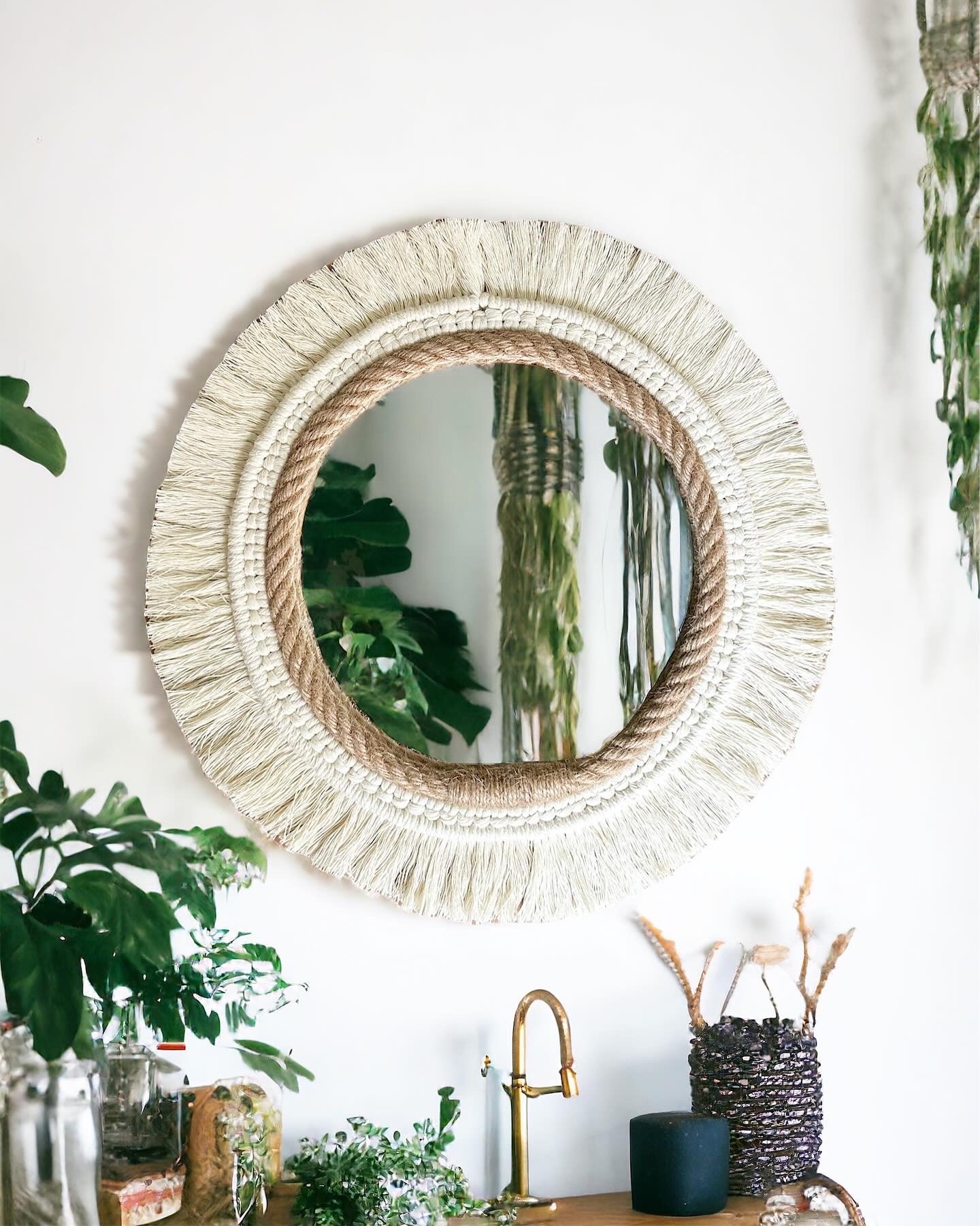 Large Macrame Mirror, Macrame Wall Hanging, Nursery Mirror ...