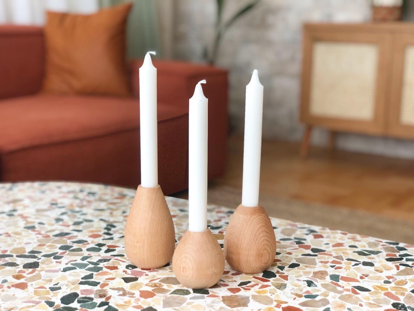 Wood Candlestick Set of 3 Candlesticks Wooden Candlesticks - Etsy