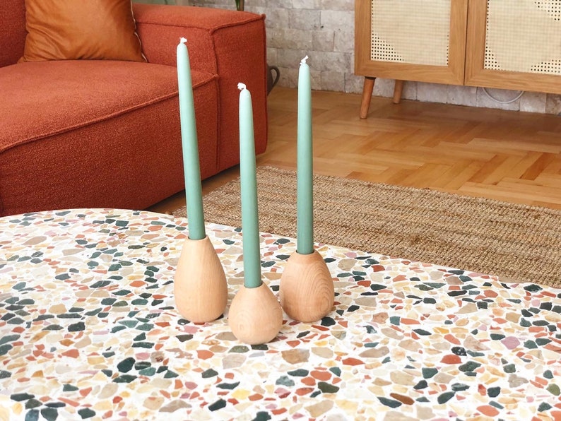 Wood Candlestick Set of 3 Candlesticks Wooden Candlesticks - Etsy