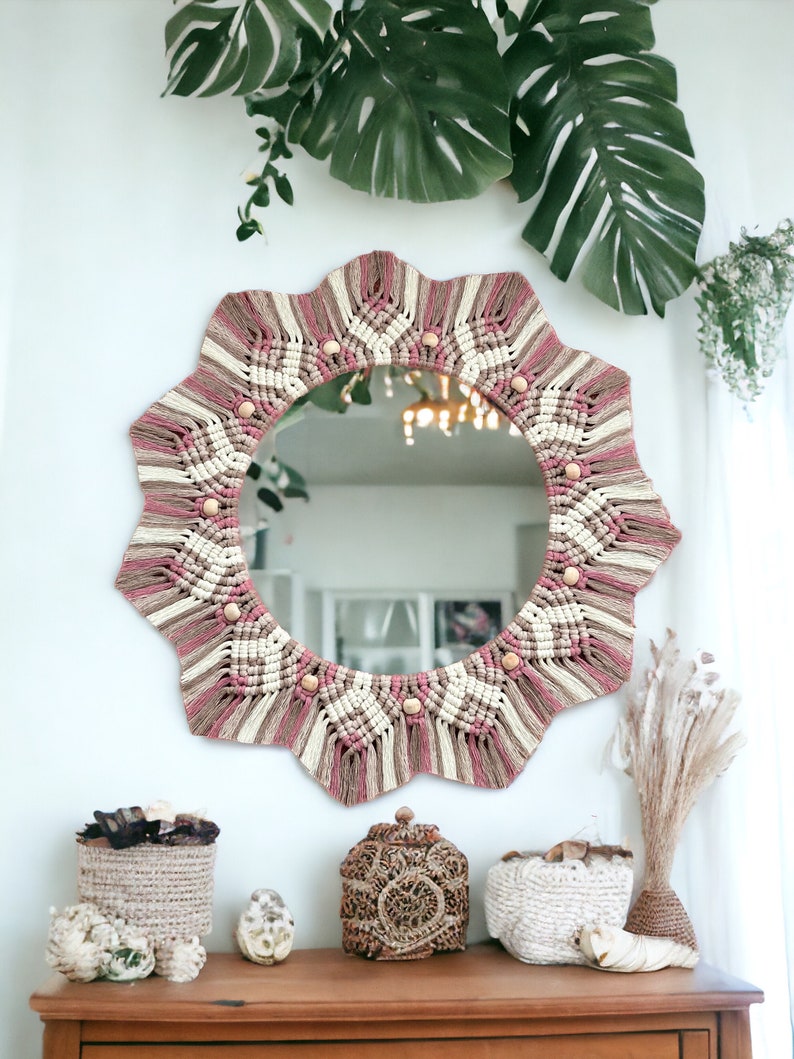 Pink Nursery Decor, Large Macrame Mirror, Baby Girl Gift, Baby Shower ...