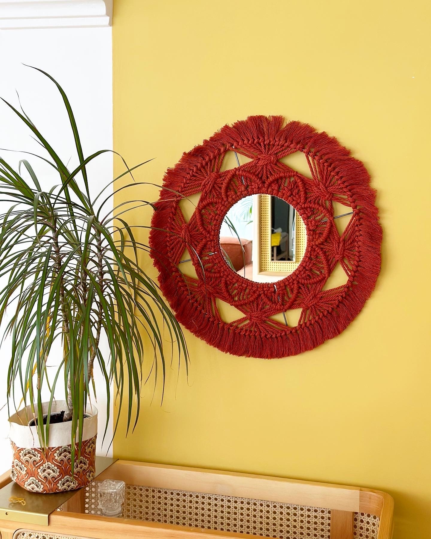Large Macrame Mirror, Macrame Wall Hanging Mirror, Nursery Mirror ...
