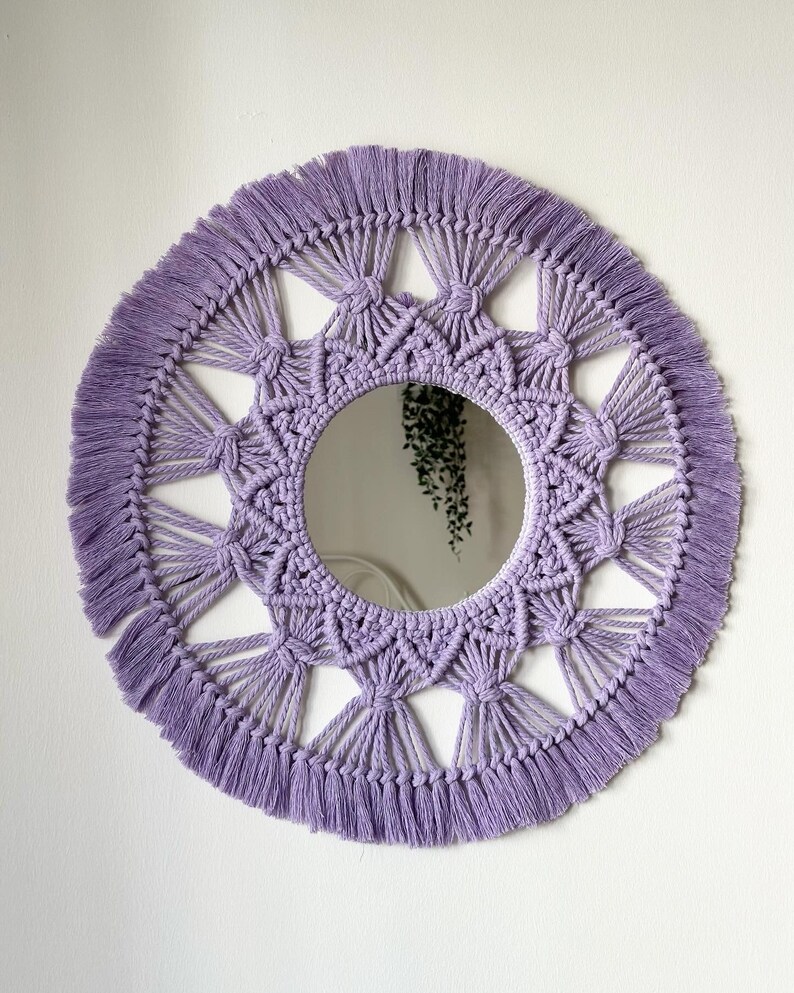 Lily Macrame Mirror, Macrame Wall Hanging Mirror , Nursery Mirror ...
