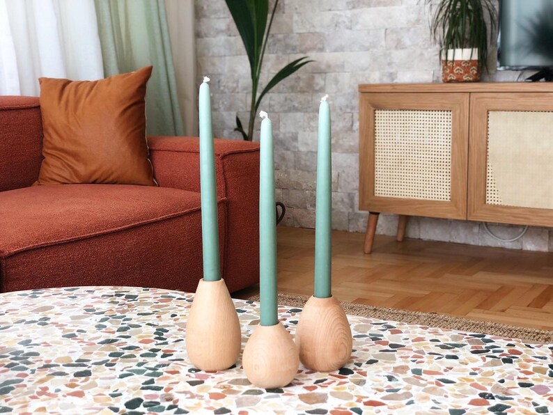 Wood Candlestick Set of 3 Candlesticks Wooden Candlesticks - Etsy