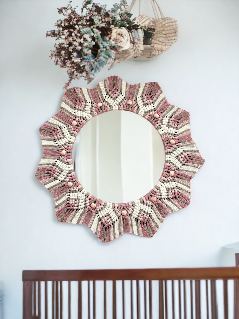 Pink Nursery Decor, Large Macrame Mirror, Baby Girl Gift, Baby Shower ...