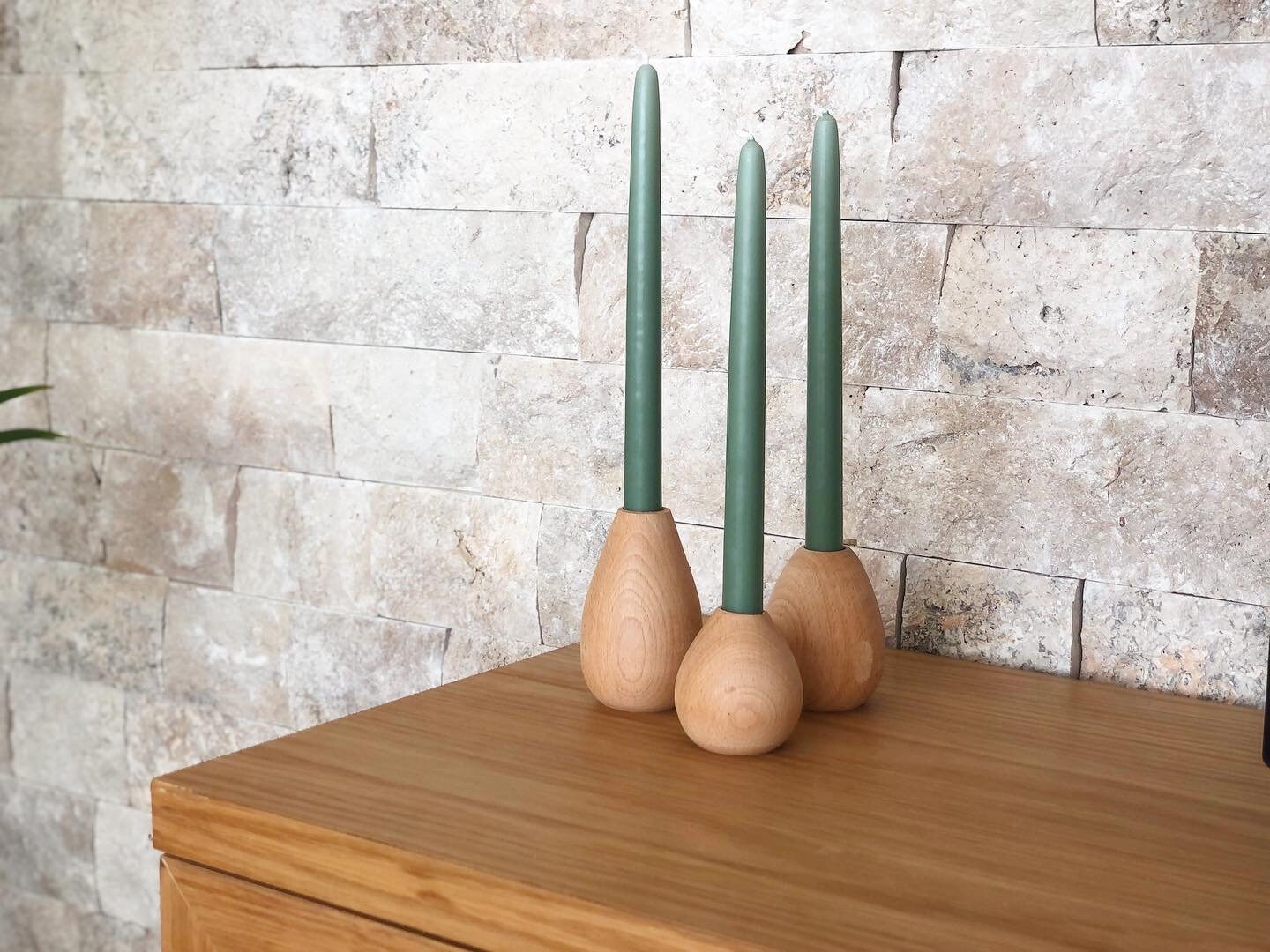 Wood Candlestick Set of 3 Candlesticks Wooden Candlesticks - Etsy