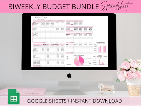 Bi-weekly Paycheck Budget Bundle Editable Google Spreadsheet - Etsy