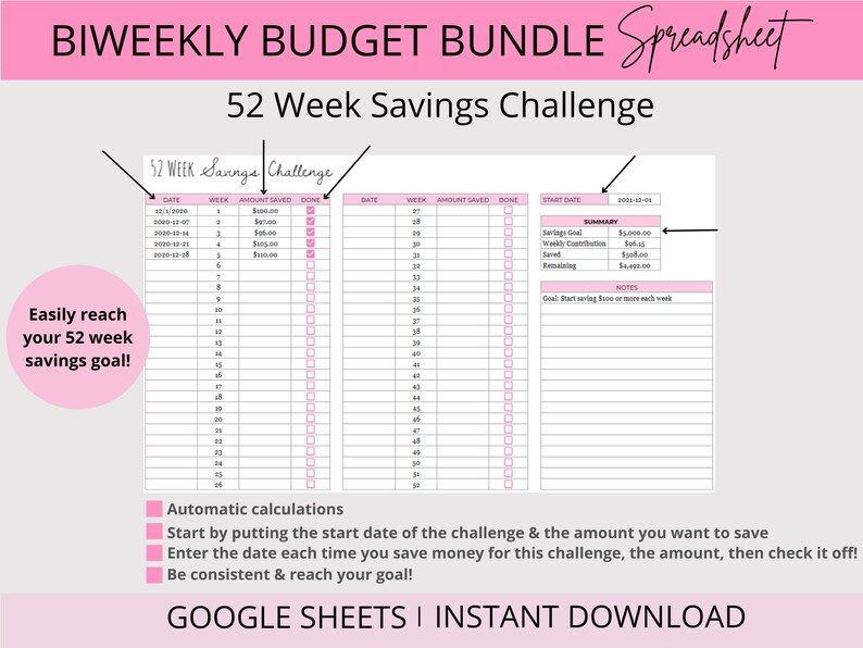 Bi-weekly Paycheck Budget Bundle Editable Google Spreadsheet - Etsy