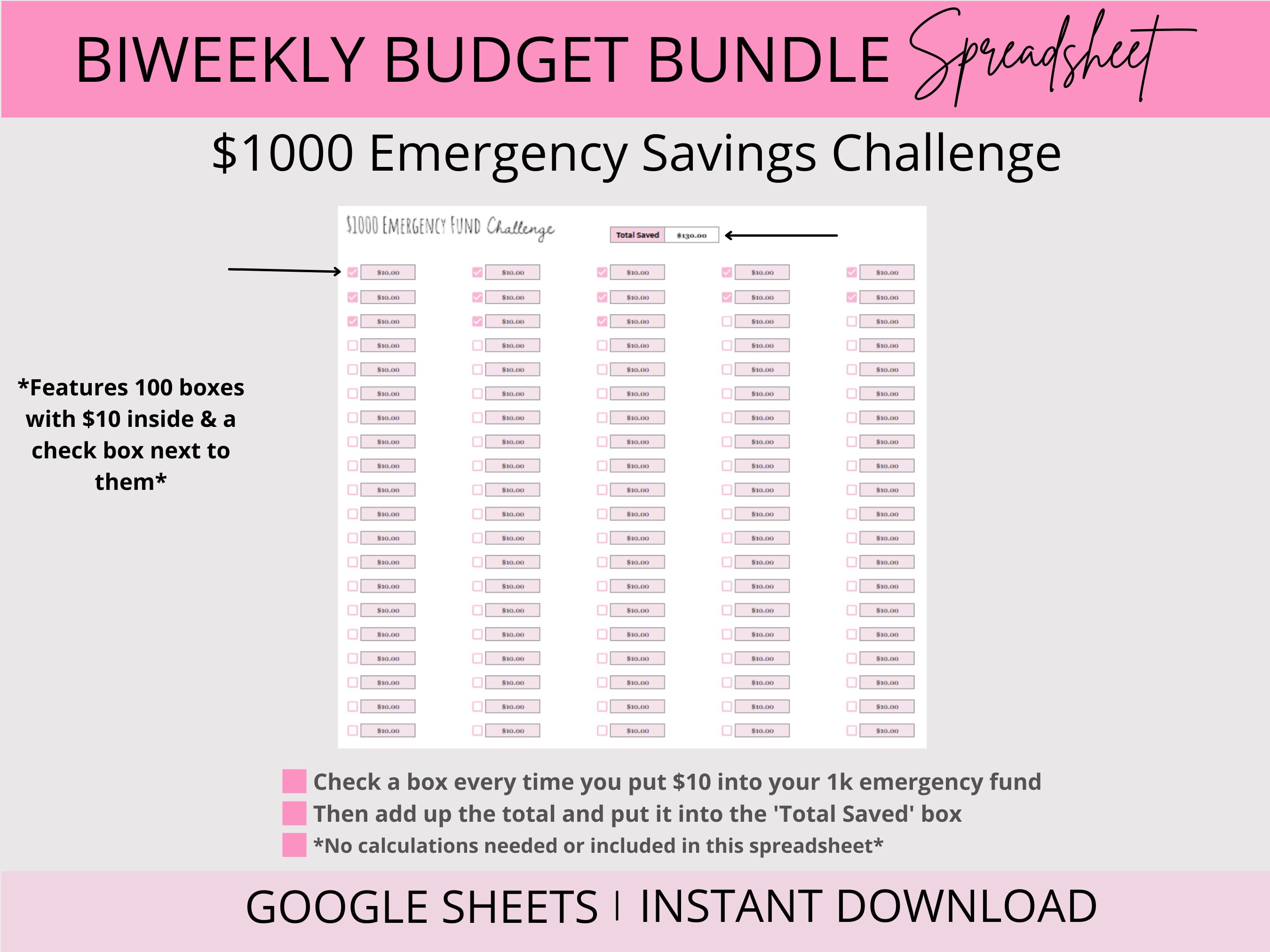 Bi-weekly Paycheck Budget Bundle Editable Google Spreadsheet - Etsy