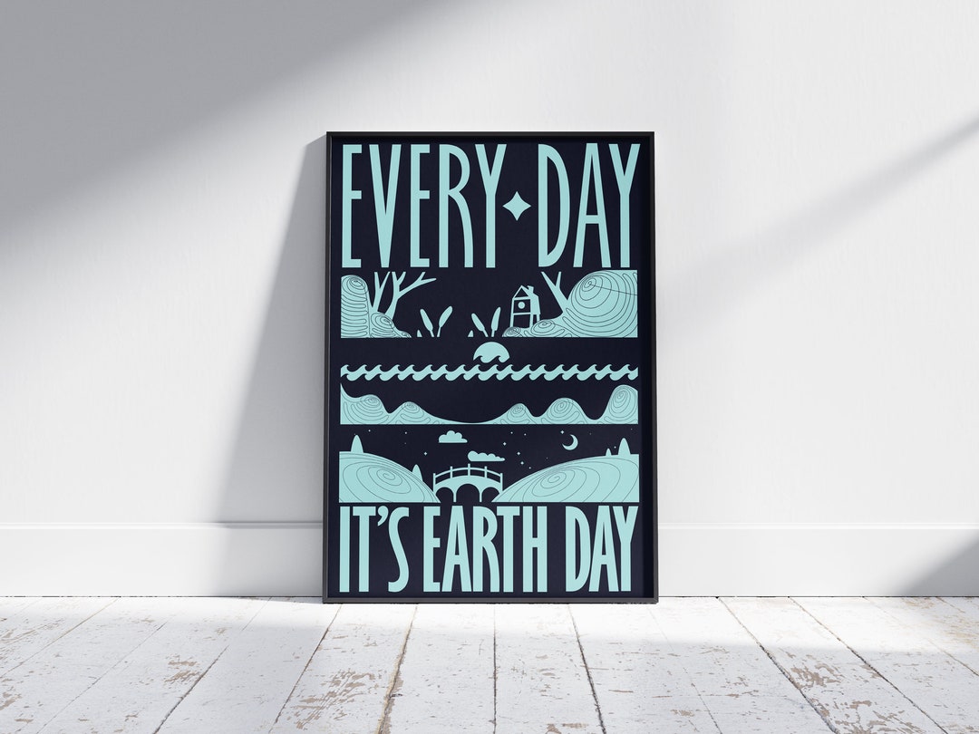 Earth Day Wall Print, Digital Download Print, Large Printable Art ...