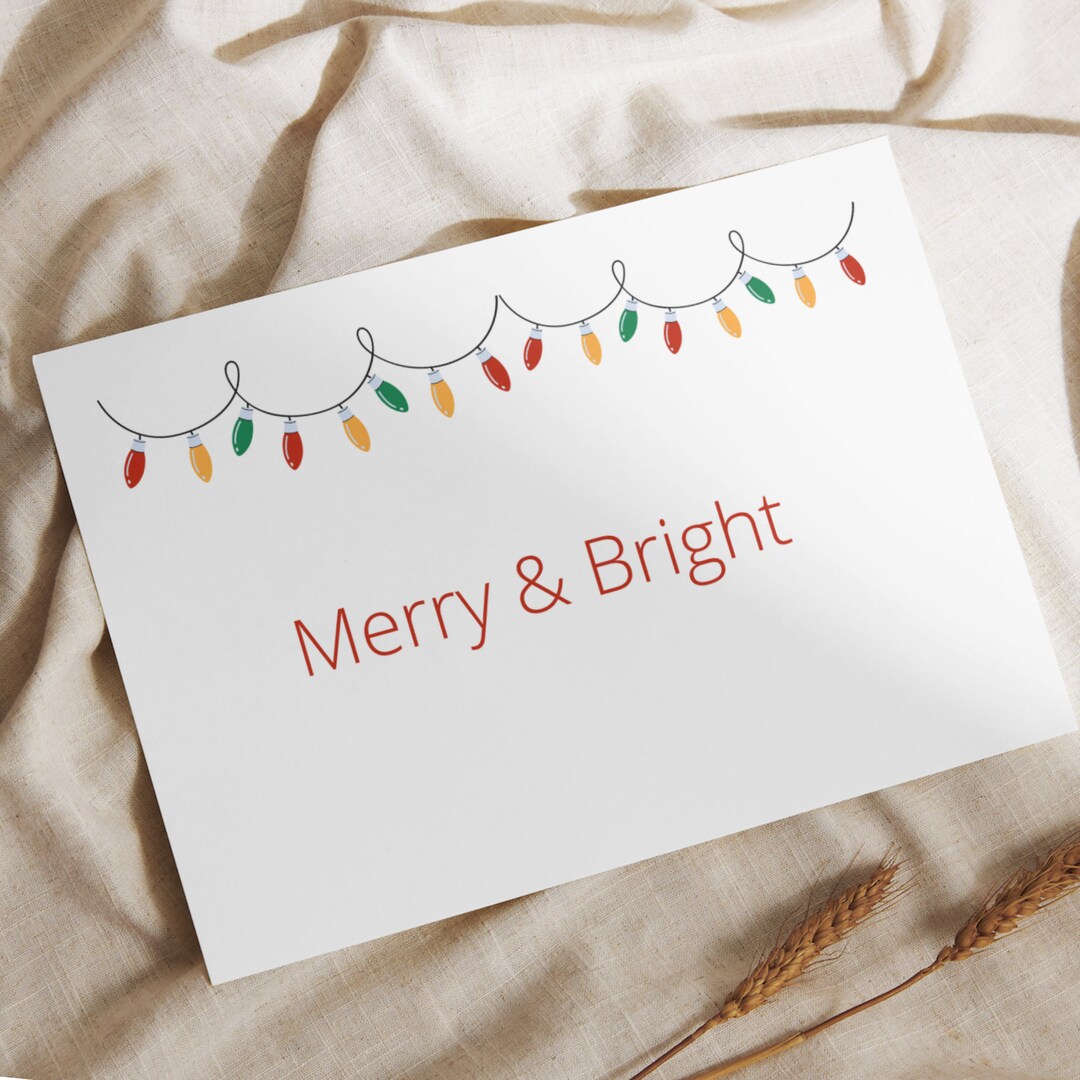 Merry & Bright Printable - Etsy