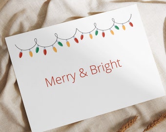 Festive Merry & Bright Christmas Printable Wall Art Instant Download - Etsy
