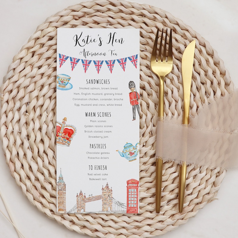 Tea Party Menu Template - Etsy