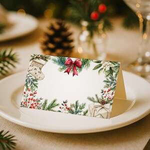 Printable Christmas Place Cards, Xmas Food Labels, Christmas Table ...