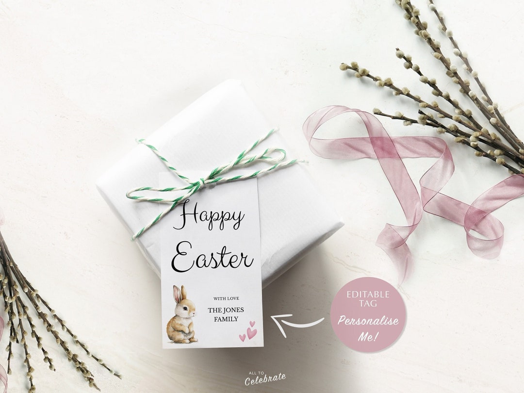 Editable Easter Gift Tag Template for Personalized Easter - Etsy