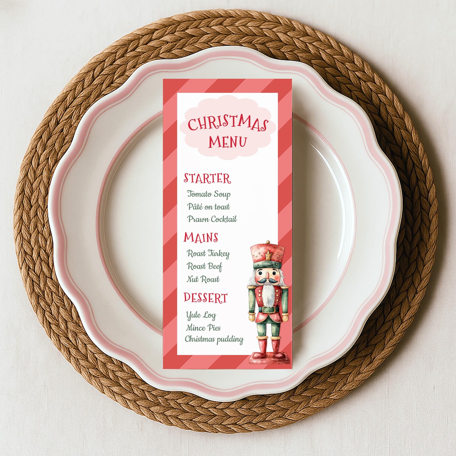 Nutcracker Christmas Menu Template: Editable Xmas Food Menu Card ...