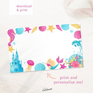 Printable Mermaid Themed Blank Party Food Labels Birthday - Etsy