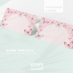 Butterfly Themed Place Cards, Printable Butterfly Food Labels ...