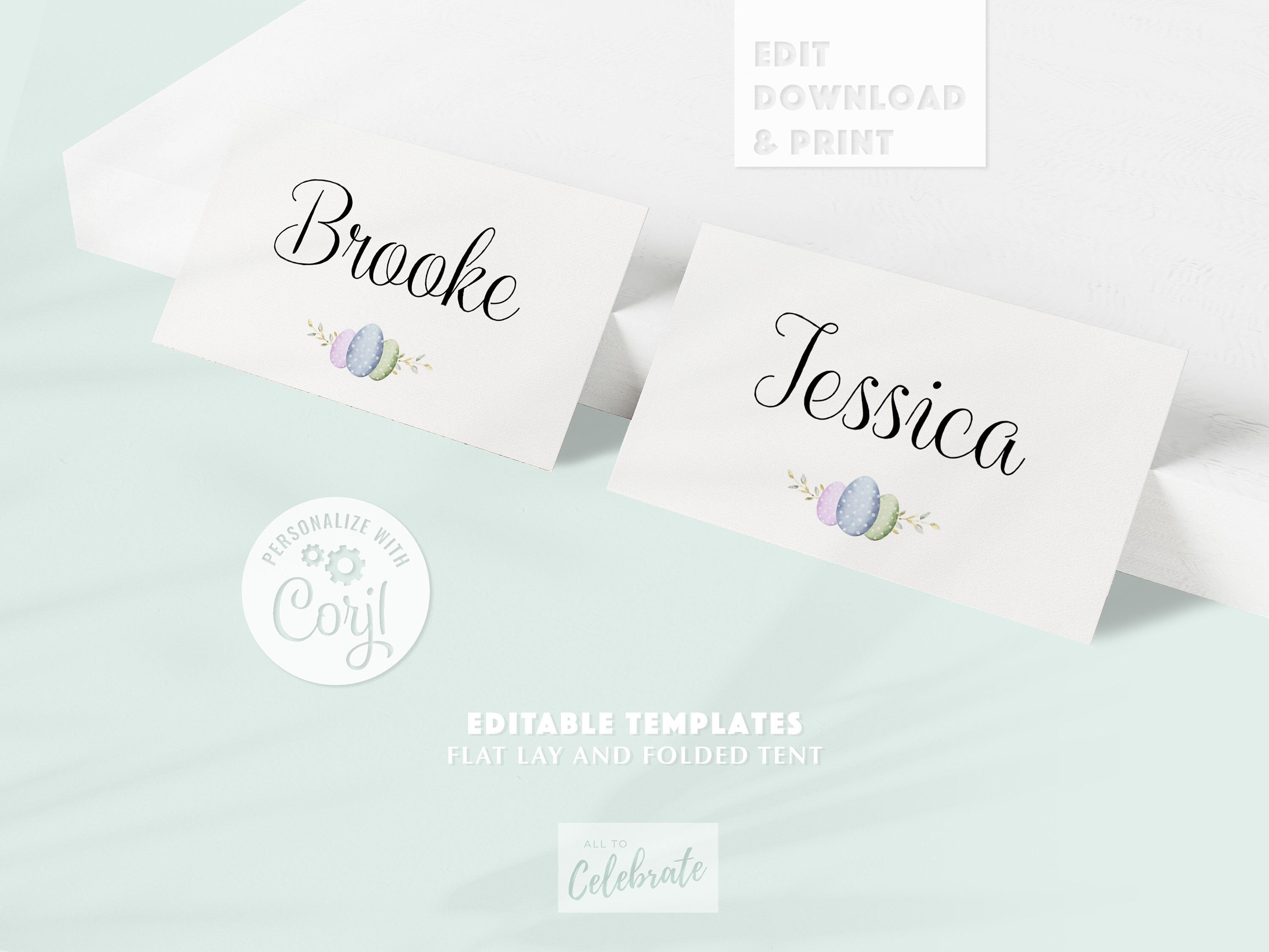Editable Easter Theme Place Name Cards, Easter Food Labels, Easter ...