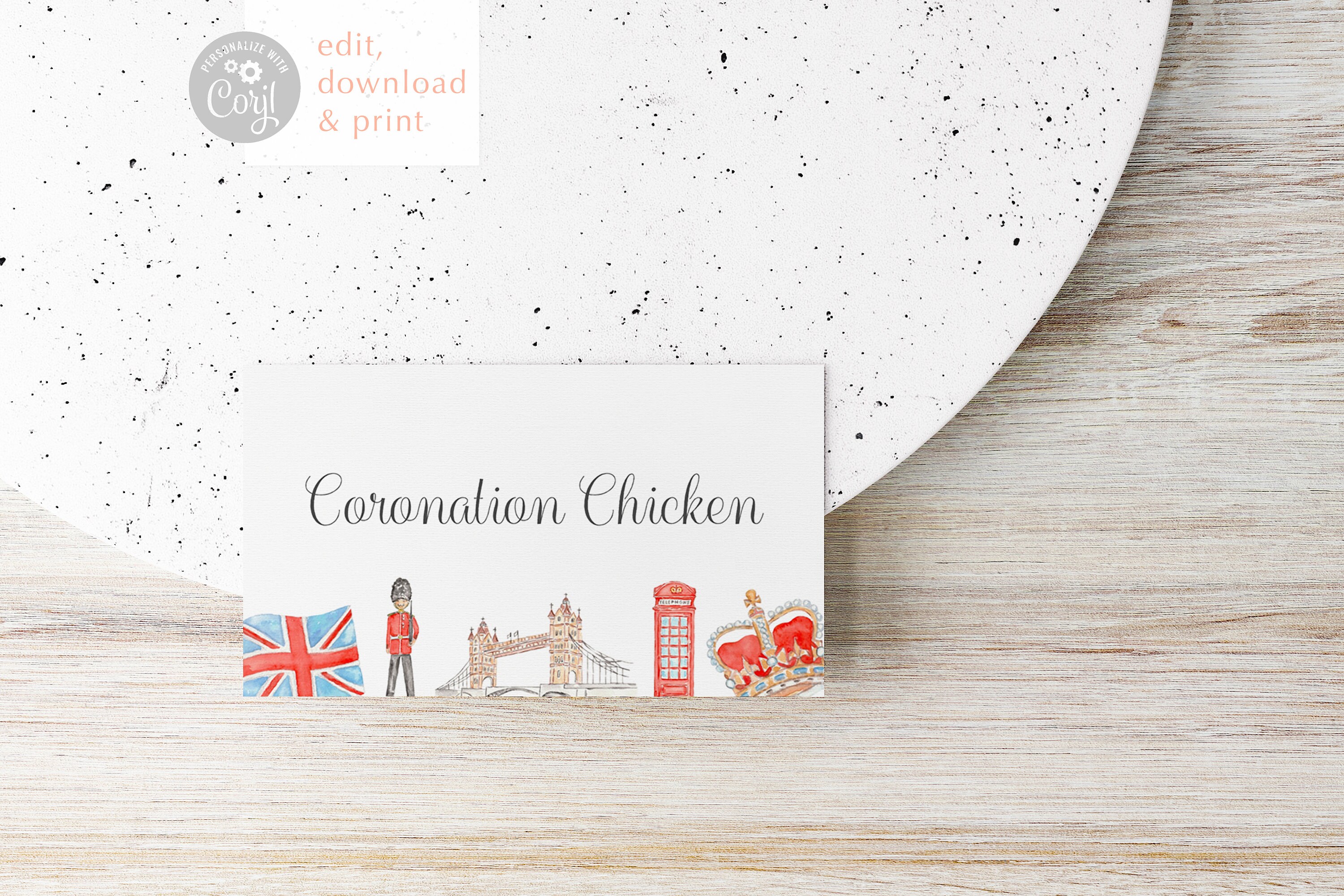 Editable London Themed Party Food Labels, Place Cards, British ...