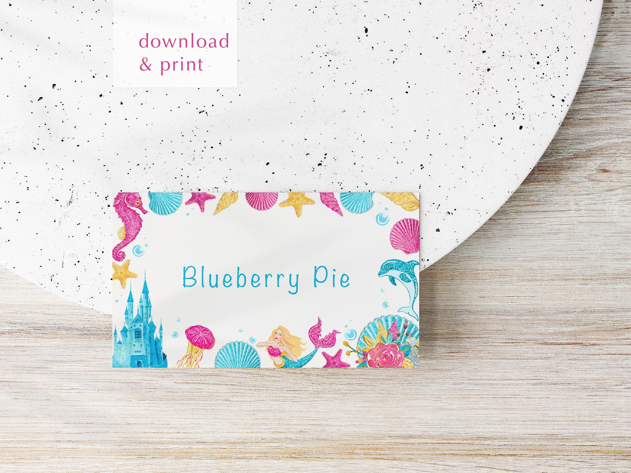 Printable Mermaid Themed Blank Party Food Labels Birthday - Etsy