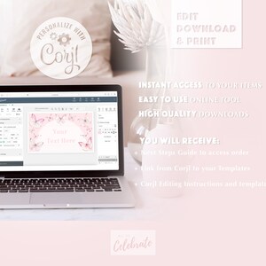 Pastel Butterfly Party Favour Label, Butterfly Gable Box Label Template ...