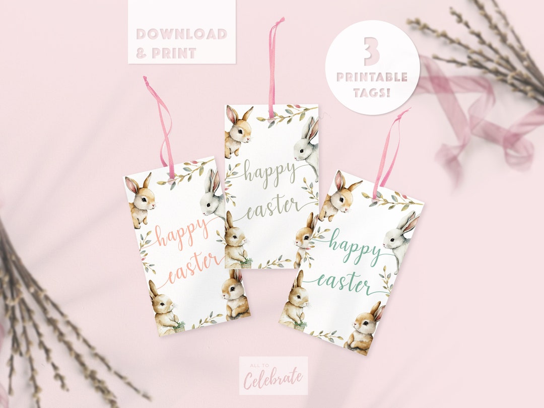 Printable Easter Gift Tag Templates Personalised Easter Bunny Labels ...