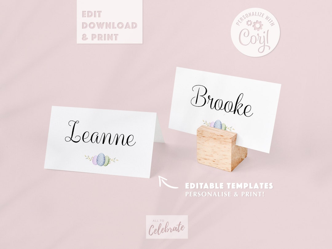 Editable Easter Theme Place Name Cards, Easter Food Labels, Easter ...