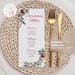 Christmas Party Menu and Place Cards, Editable Xmas Name Tag, Food List ...