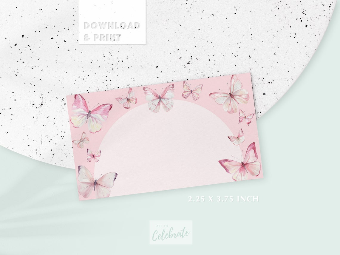 Butterfly Themed Place Cards, Printable Butterfly Food Labels ...