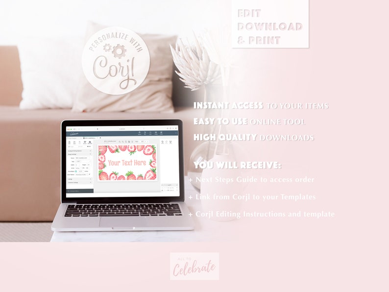 Editable Berry First Themed Party Favour Labels, Printable Berry Sweet ...