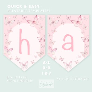Pastel Butterfly Bunting Printable, Butterfly Party Decor, Butterfly ...