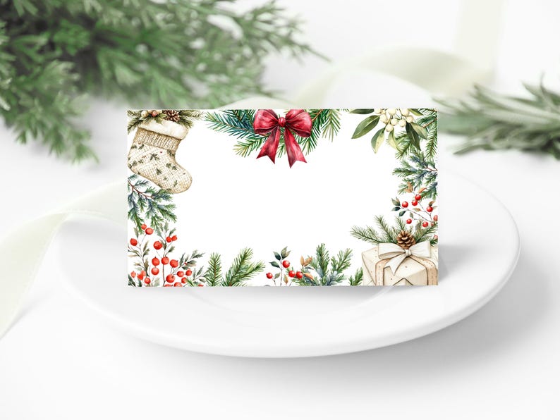 Printable Christmas Place Cards, Xmas Food Labels, Christmas Table ...