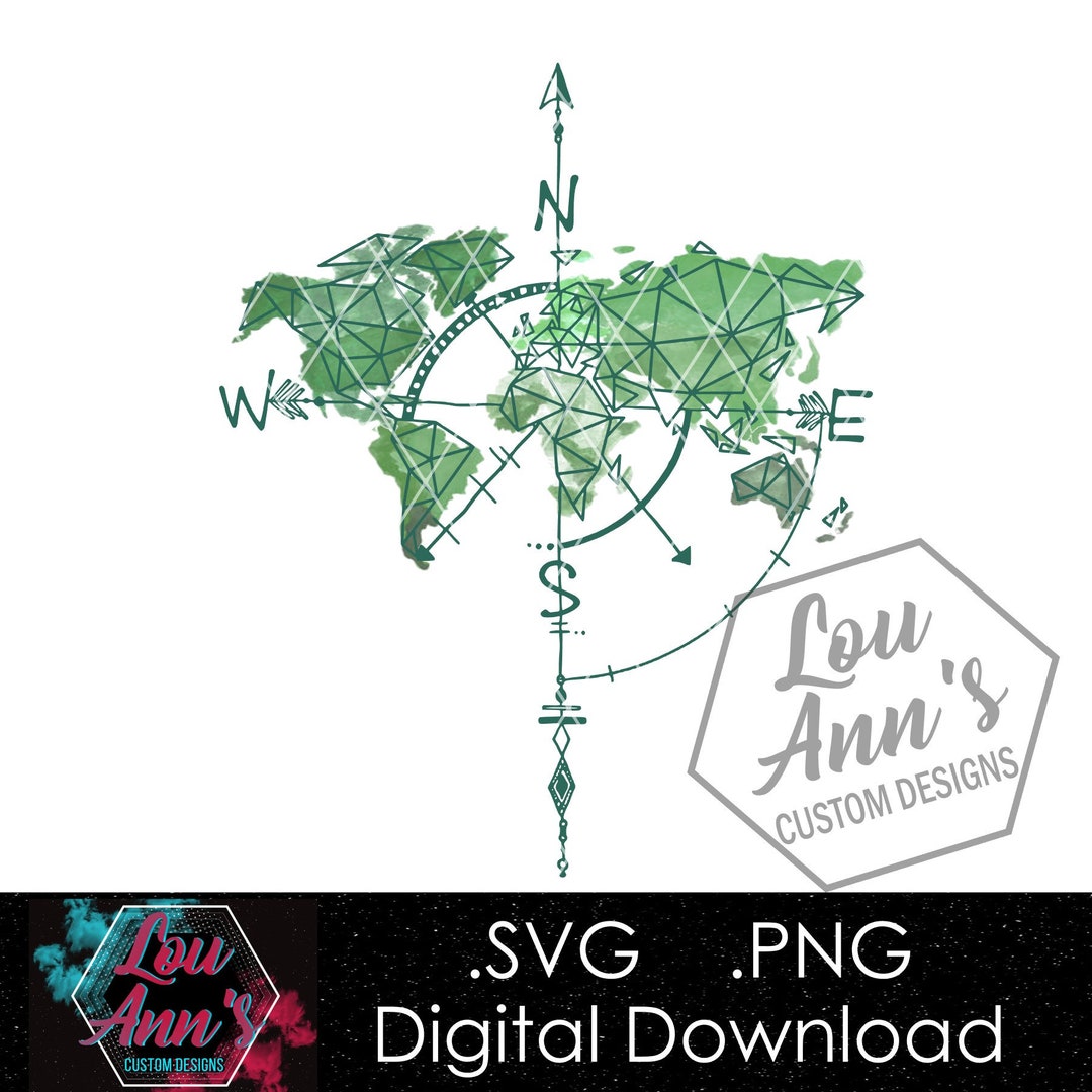 World Compass .SVG .PNG Digital Downloads - Etsy