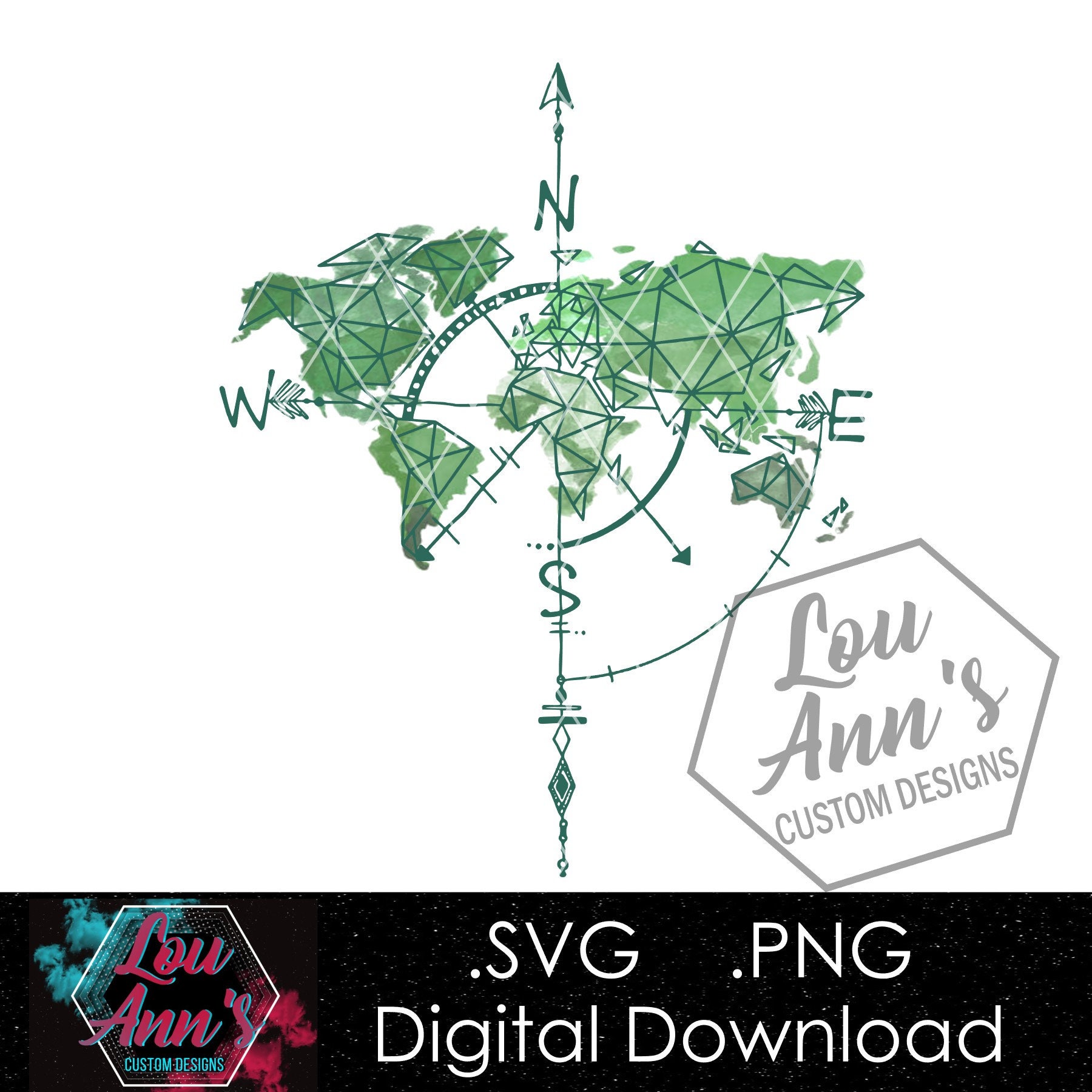 World Compass .SVG .PNG Digital Downloads - Etsy