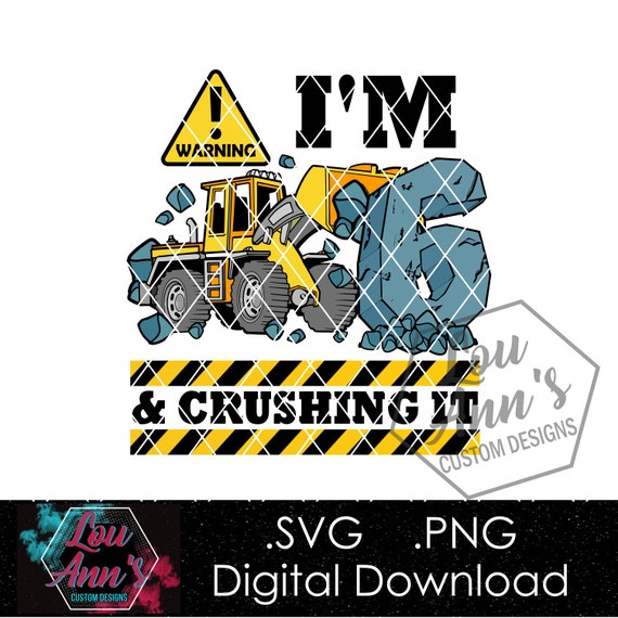 Custom Construction Birthday .SVG .PNG Digital Download - Etsy