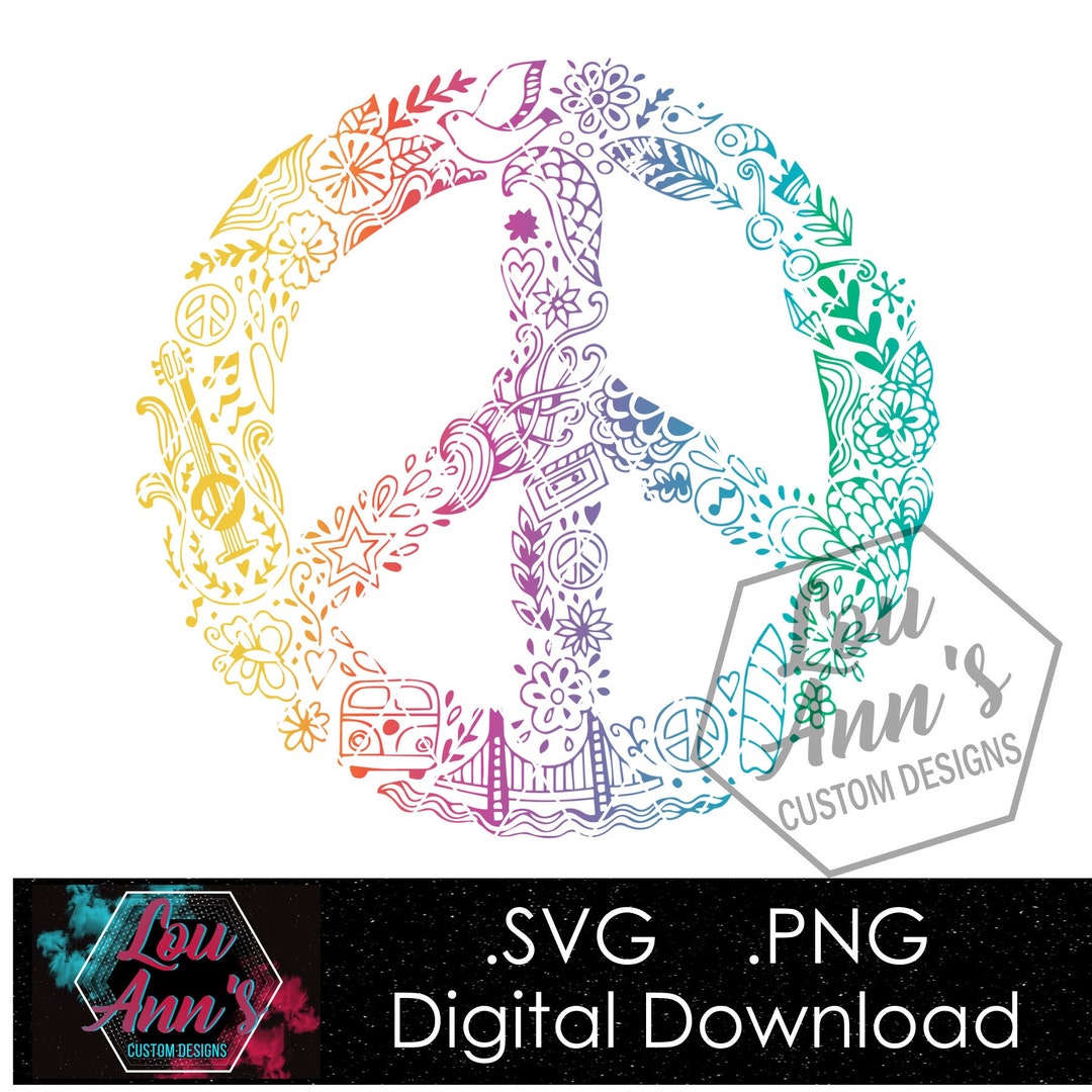 Rainbow Peace .SVG .PNG Digital Download - Etsy