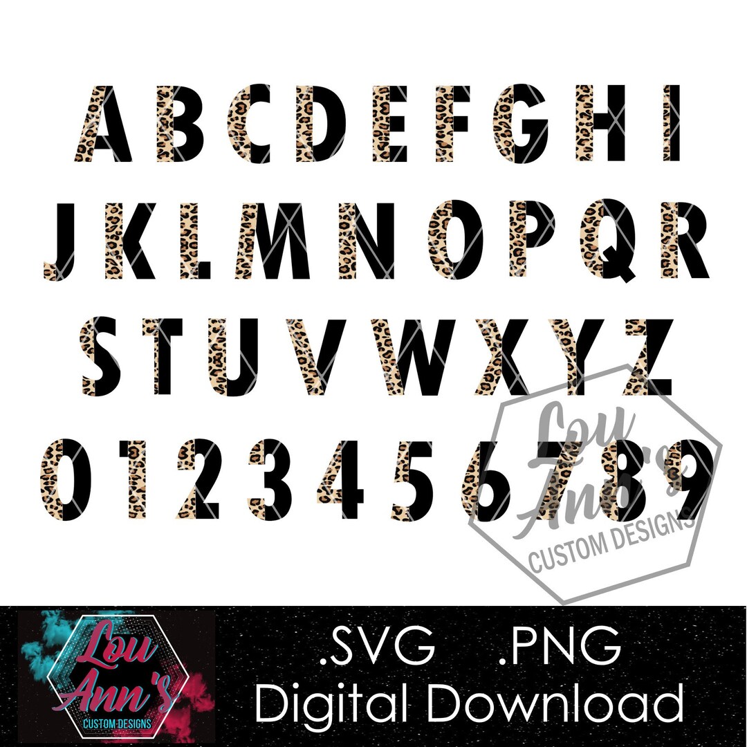Leopard Letters .SVG .PNG Digital Download (.svg Color Changeable) - Etsy
