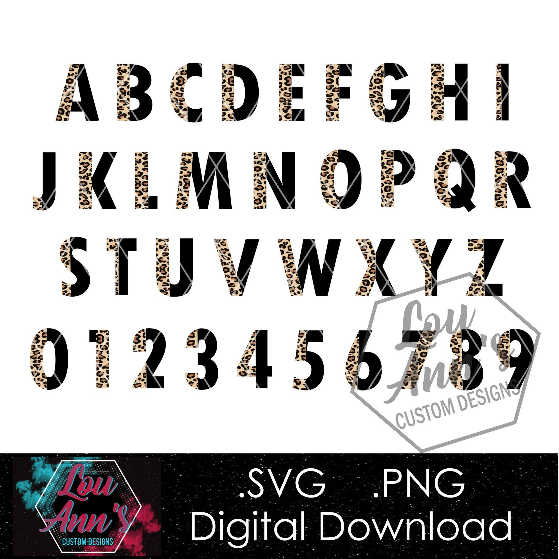 Leopard Letters .SVG .PNG Digital Download (.svg Color Changeable) - Etsy