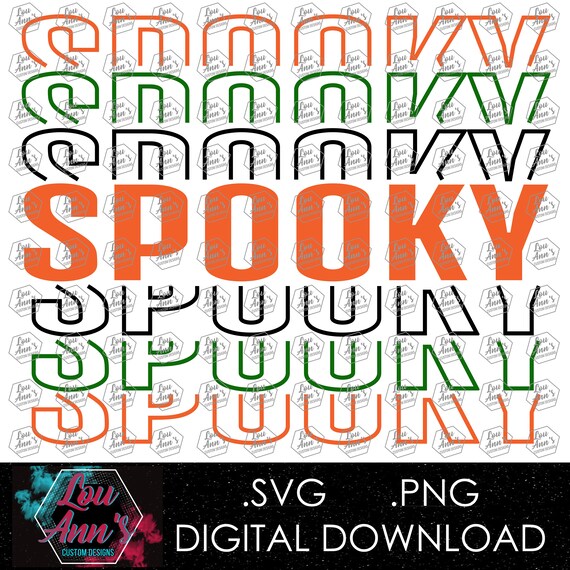 Spooky Word LAYERABLE .PNG .SVG Digital Download - Etsy