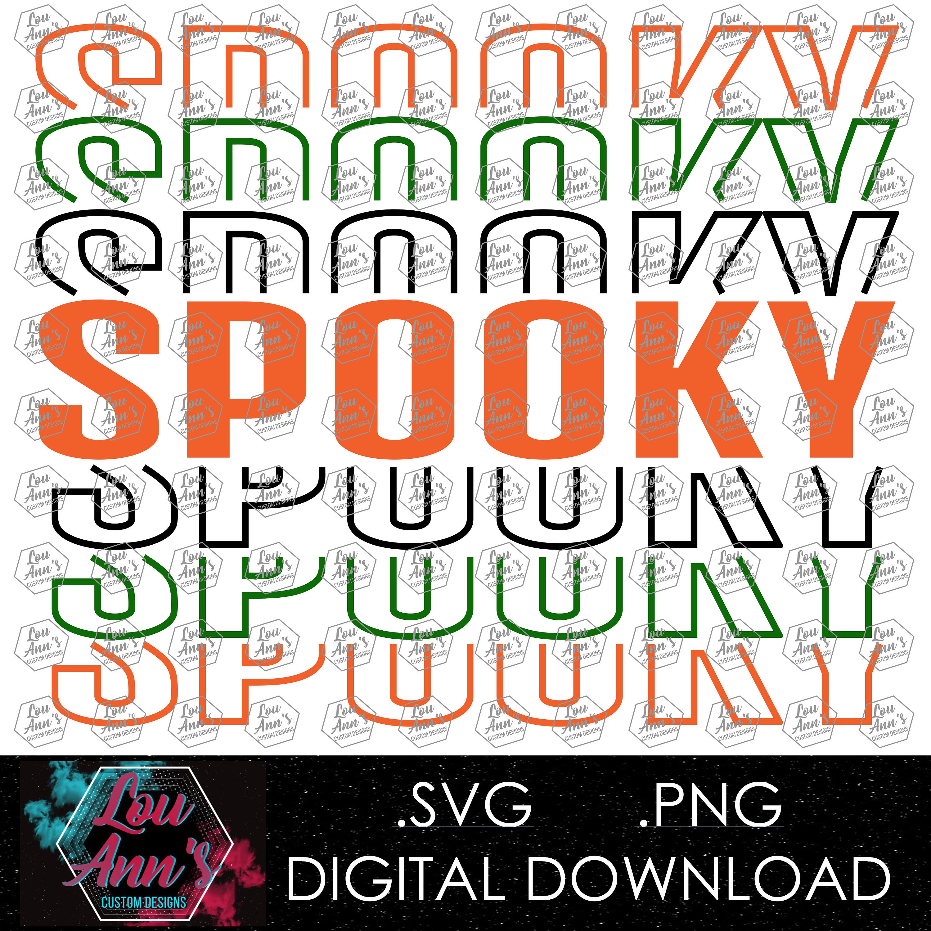 Spooky Word LAYERABLE .PNG .SVG Digital Download - Etsy