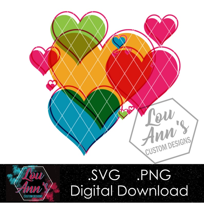 Colored Hearts .SVG .PNG Digital Download - Etsy Canada