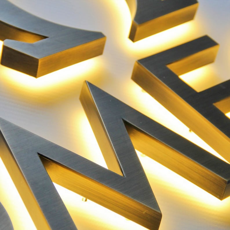 Backlit Logo Wall Sign, Indoor Welcome Sign, Modern Office Wall Sign ...