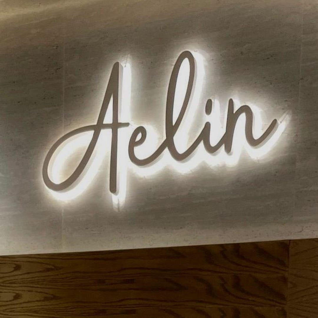 Custom LED Backlit Business Sign, Metal Logo, Acrylic Sign - Etsy