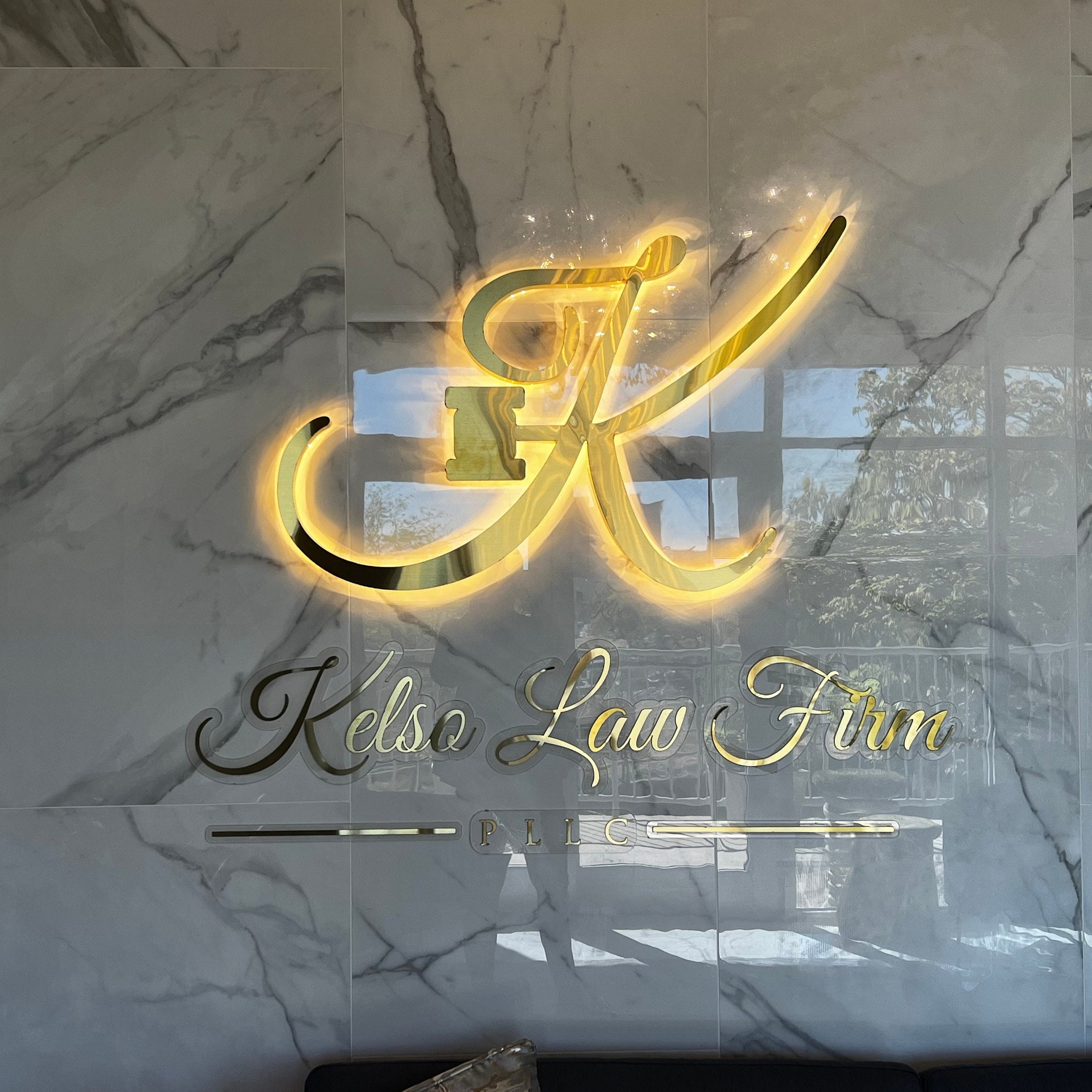 Gold Letters Office Sign Backlit Sign - Etsy