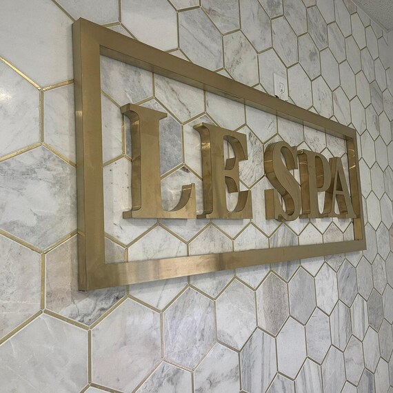 Gold Letters Gold Sign Gold Logo Gold Wall Sign Custom - Etsy