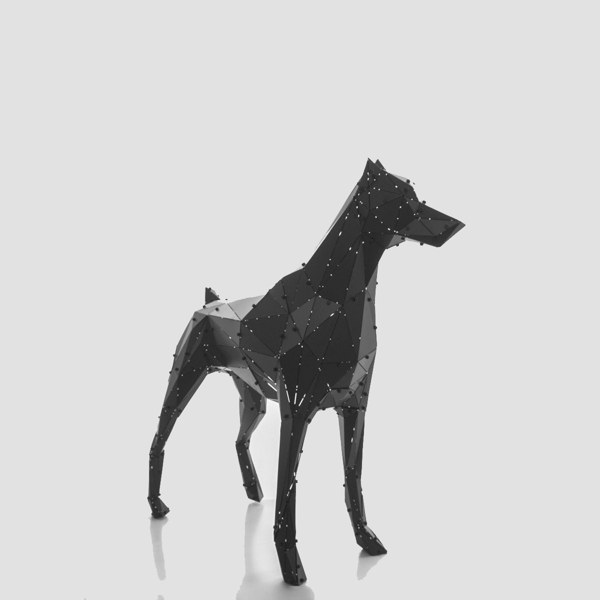 3D Metal Art Decorative Metal Doberman Statue Low Poly Dog - Etsy