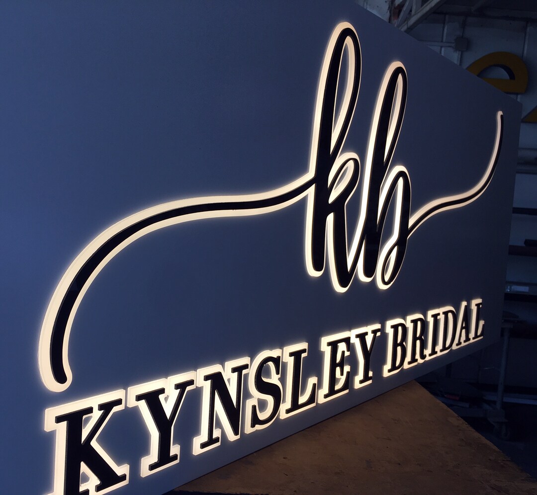 Stainless Steel Backlit Sign, Outdoor Sign, Business Sign - Etsy